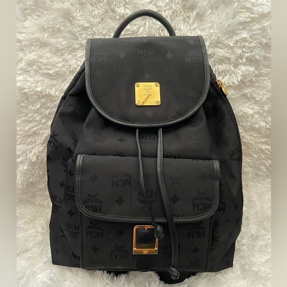 MCM | Bags | Rare Mcm Visetos Nylon Drawstring Backpack | Poshmark